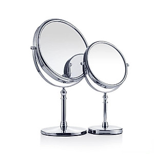 KOHARA Magnification Makeup Mirror 360 Rotating Professional Desktop Cosmetic Mirror 8" Double Sided Magnifier Stand (Color : Black 6 inches)
