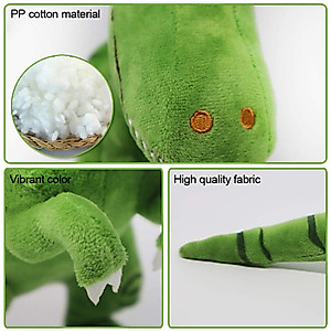 VSFNDB Stuffed Dinosaur Animal Plush Toys 14 Inches Green T-Rex Tyrannosaurus Animal Stuffed Plushies Super Soft Cute Cuddly Pillow Cushion Rex Stuff Dolls Gifts for Children Kids Boys Girls, 14Inches