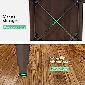 FDW Heavy Duty Outdoor Dining Table Metal Kitchen Table Metal Table 31 x 31 Inches Bar Coffee Table Home Restaurant Wood Top Table Patio Dining Table Indoor Outdoor Metal Base Table, Bronze