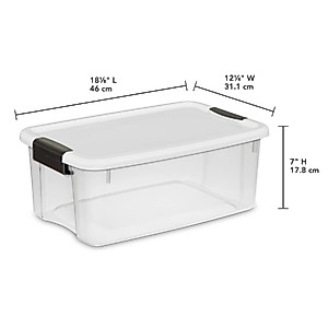 Sterilite 116 Qt and 18 Qt Ultra Latch Boxes, Stackable Storage Bins with Lids (4-Pack and 6-Pack)