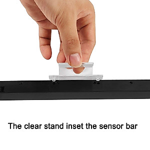 Aokin Sensor Bar for Wii, Replacement Wireless Infrared Ray Sensor Bar for Nintendo Wii and Wii U Console, Includes Clear Stand, Black