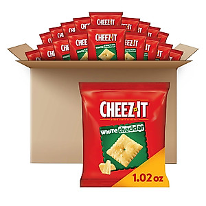 Cheez-It Cheese Crackers, Baked Snack Crackers, Lunch Snacks, White Cheddar (40 Packs)