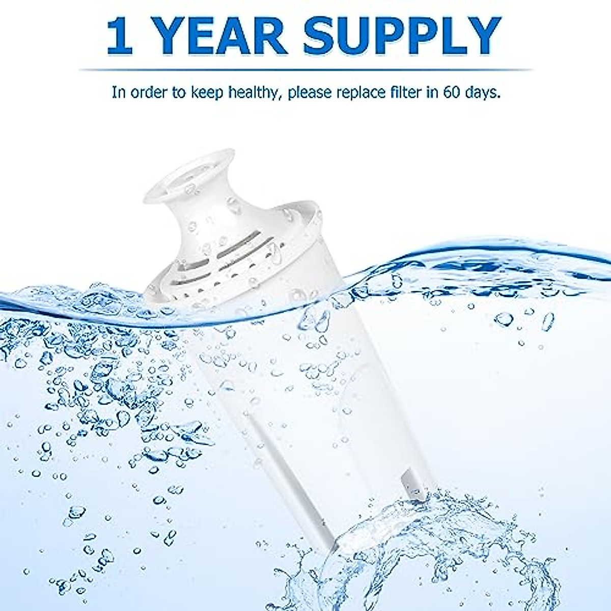 Replacement Pitcher Water Filter OB03 for Britta Pitchers and Dispensers (6 PACK) Water Pitcher Filter Compatible with Britta OB03 Classic 35557 Mavea 107007 by LUXRILIX