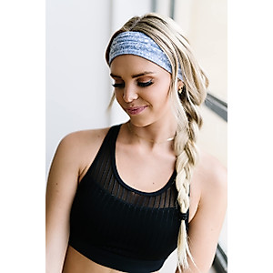 Maven Thread Darling, Workout Headbands for Women, Wide Headbands for Women, Sports Running Headband for Exercise, Gym hairband Athletic Workouts and Yoga 4" Thick Non Slip Sweatbands for Women 2Pack
