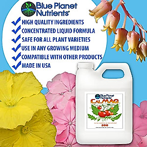 CalMag + Iron Plant Supplement (32 oz) Quart | Concentrated Calcium Magnesium Iron for All Plants & Gardens | Makes Up to 315 Gallons | Prevents & Corrects Blossom End Rot | Blue Planet Nutrients