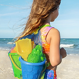 TOYLI Sand Toys Beach Set 19 Pieces with Bag, Sand Buckets, Shovels, Sand Sifters, Rakes, Sand Molds, Pail and Shovel Set for Kids Children Beach Toys for Toddlers 1-2 Snow Toys