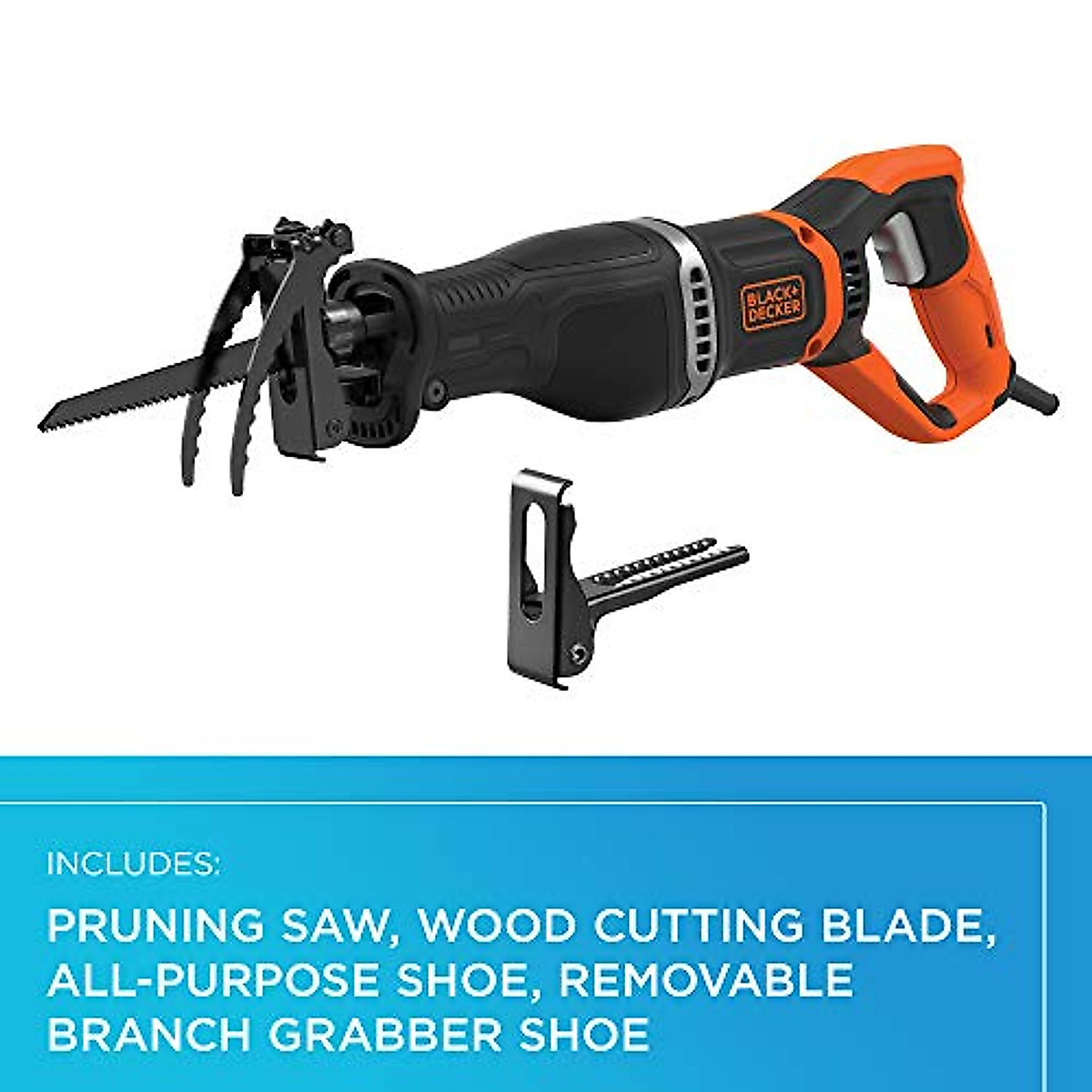 beyond by BLACK+DECKER Electric Pruning Saw with Branch Holder, 7 Amp (BES302KAPB) , Orange