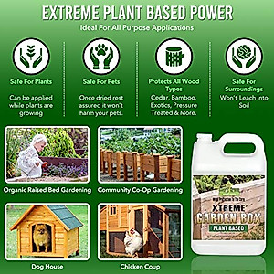 Garden Box Sealer | FDA Food Contact Safe Plant-Based Wood Sealant for Raised Beds, Planters & Pet Houses. Protects All Wood Types from Water & Weather Damage | Eco-Friendly Sustainable Solution