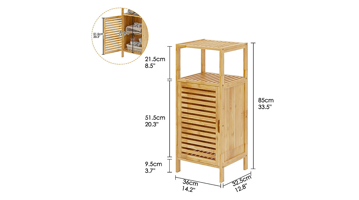 SogesHome Bamboo Bathroom Storage Cabinet - Stylish & Functional