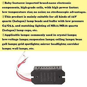 KOOBOOK 2Pcs 110V to 12V 60W Electronic Transformer Power Supply Converter Adapter for Halogen Light