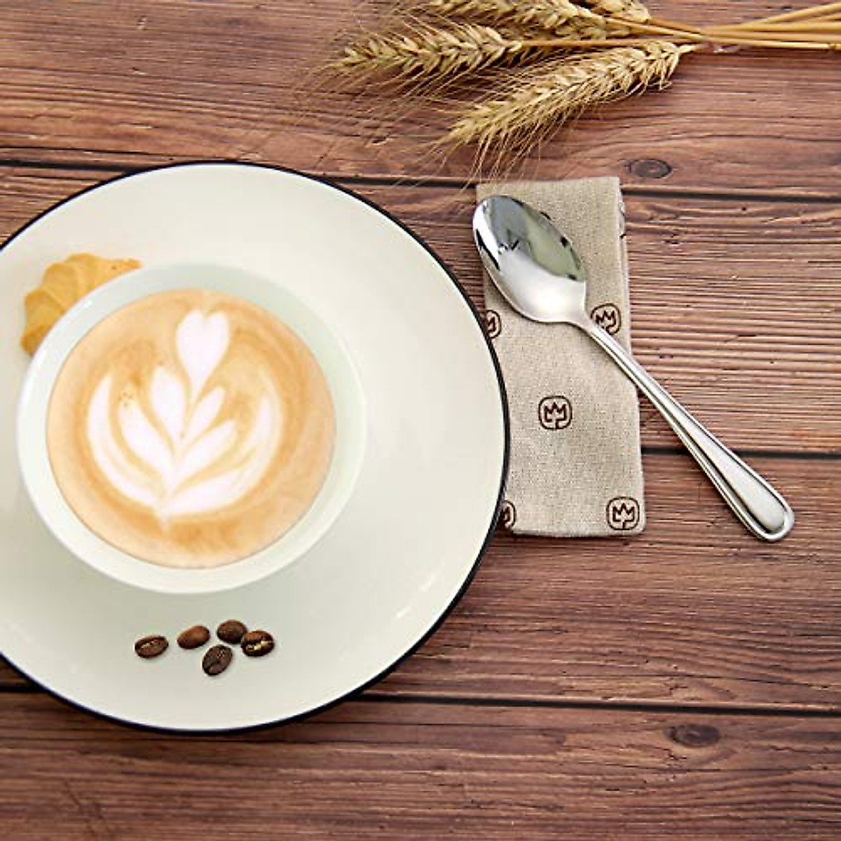 HISSF Teaspoons Stainless Steel 18/0 Tea Spoons 6 Pcs, 6.29 Inches For Home, Kitchen Restaurant, Slilver