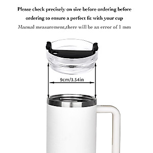 40 OZ Tumbler Lid Compatible for Stanley, Spill Proof Splash Resistant Tumbler Covers Fit for Stanley and More Coffee Mugs 2 pack (40 OZ, Black)