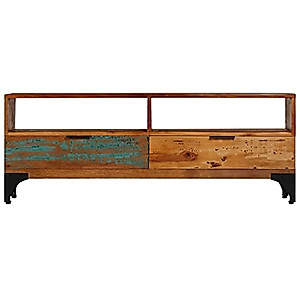 vidaXL TV Cabinet with 2 Drawers Sideboard HiFi Stand Entertainment Center End Table Console Table Stereo Cabinet Solid Reclaimed Wood
