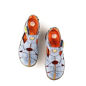 TMA EYES Women's Cross Leather and Hand Stitching Upper Casual Sandal for Outdoor