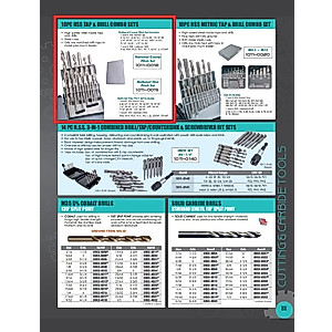 HHIP 1011-0018 18 Piece High Speed Steel Tap and Drill Combo Set