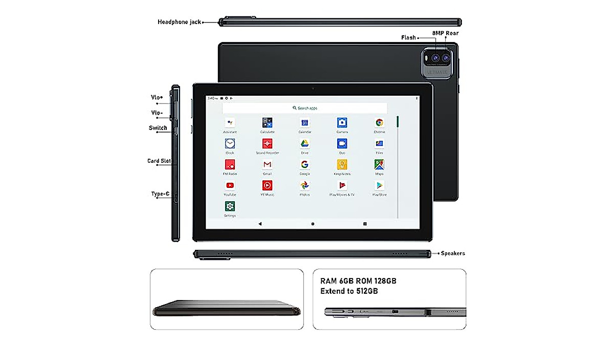 YQSAVIOR 10-Inch Android 11 Tablet with 6GB RAM & 128GB Storage