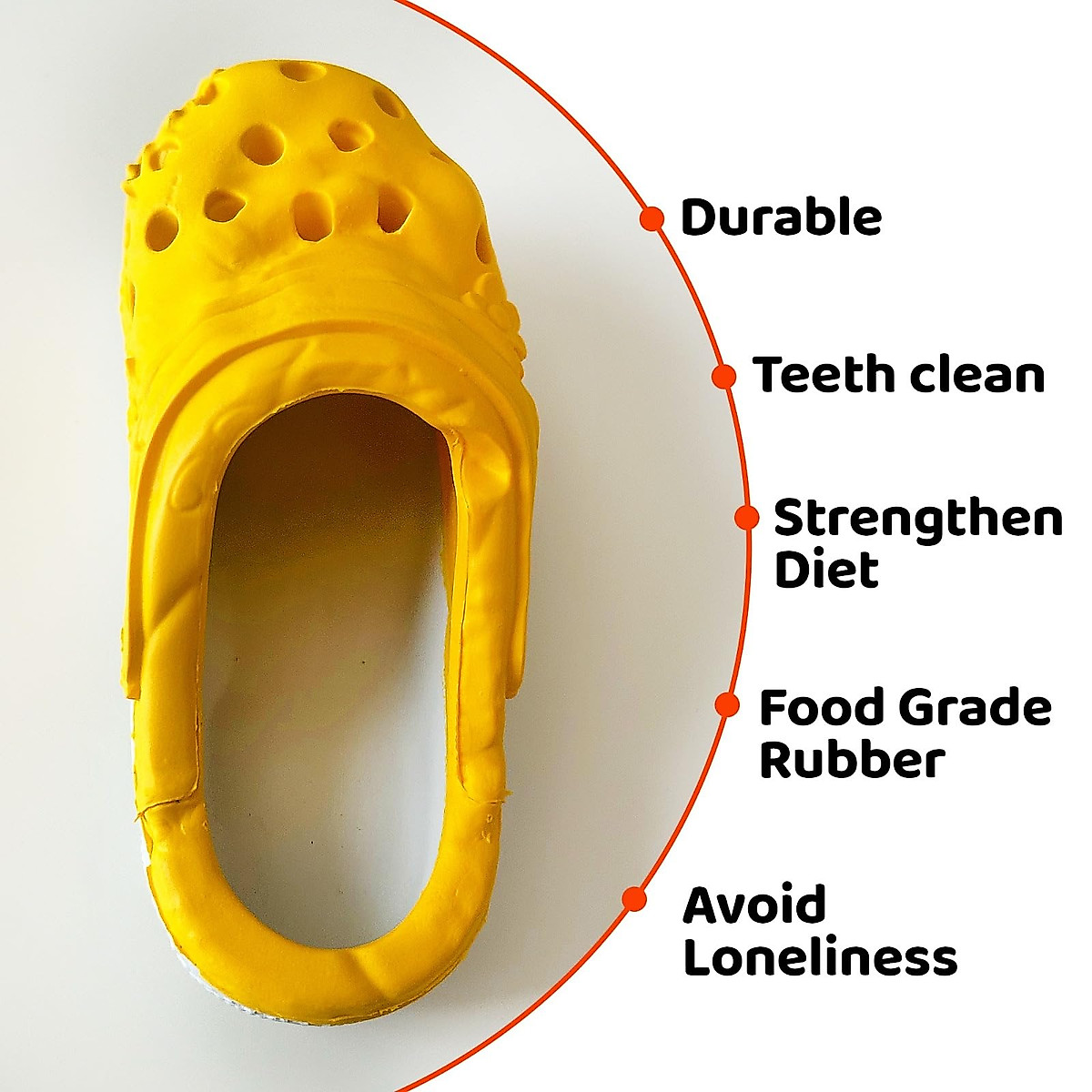 Generic Durable Rubber Slipper Dog Toy for Aggressive Chewers – Interactive Toy for All Breeds – Tough, Indestructible, and Ideal for Pet Training & Teeth Cleaning, Yellow