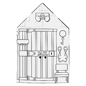 Easy Playhouse Police and Fire Station - Kids Art & Craft for Indoor & Outdoor Fun – Decorate & Personalize The Cardboard Fort, 32" X 26. 5" X 40. 5" - Made in USA, Age 3+ [Amazon Exclusive], white