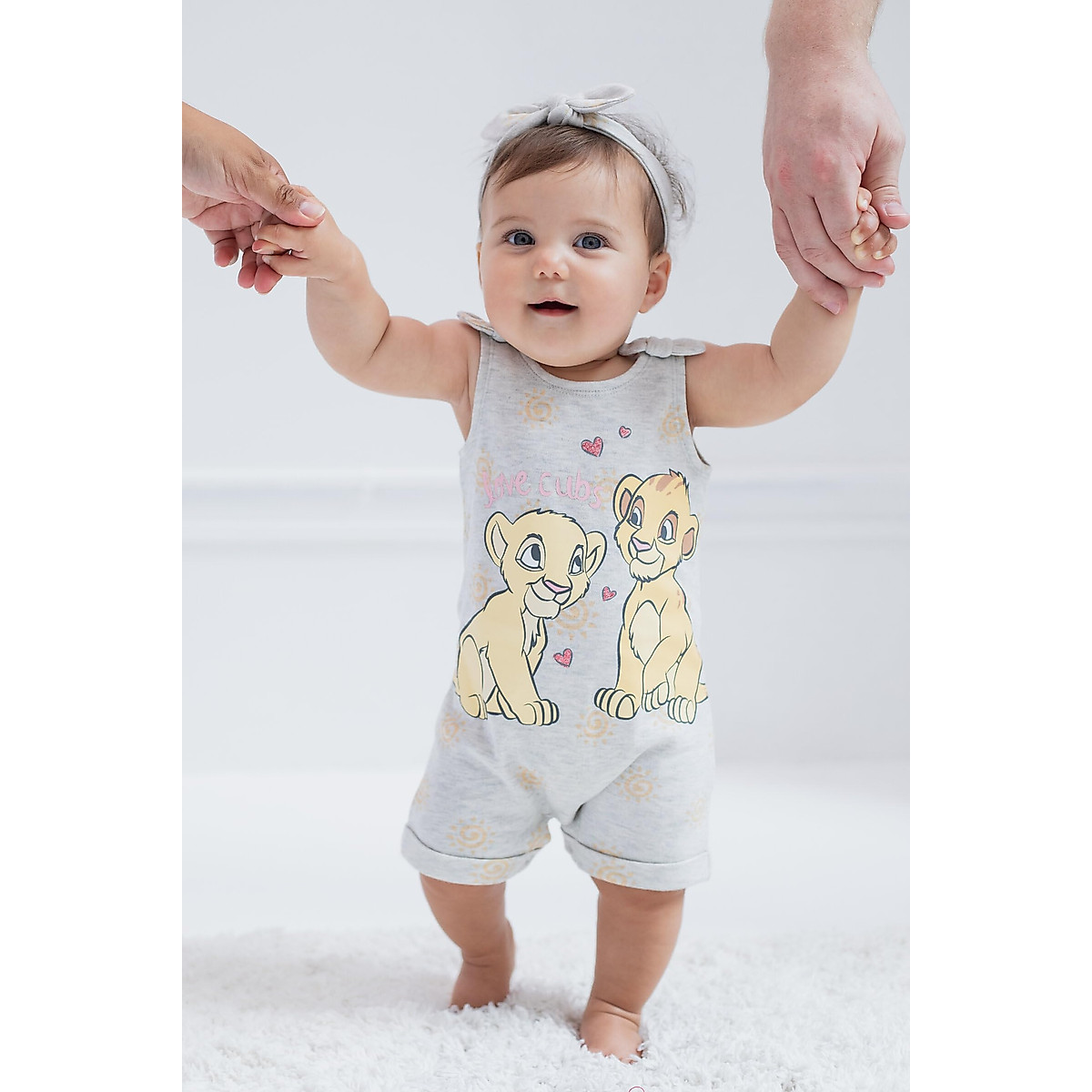 Disney Lion King Simba Newborn Baby Girls Romper and Headband White 3-6 Months