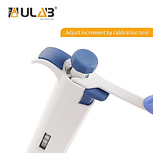 ULAB Single Channel Pipettor with Pipette Tips Offered, 1pc of Adjustable Volume Micro Pipette with Vol.Range.20-200μl, 1000pcs of Vol.200μl Pipette Tips in Yellow Color, ULH1020