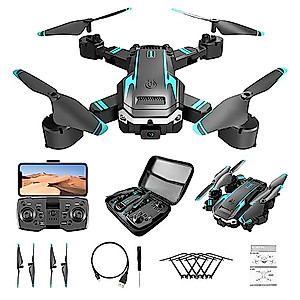 Drone with HD Dual Camera- FPV Camera Drones with Carrying Case, Foldable Drone Remote Control Gifts RC Quadcopter for Boys Girls- Headless Mode, O𝚗e Key Start, Speed Adjustment