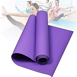 Yoga Mat, 4mm Thick Eco Friendly Non-Slip Fitness Pad, EVA Exercise Pad for Exercise Gym Pilates Glute Bridge, Lightweight Cushioned Fitness Mat Workout Mat Floor Training Exercise Mat - 173x 60cm