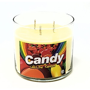 Candy Scented 3 Wick Scented Candle ~ Fragrance of Skittles Candy ~ Smell The Rainbow!!! (Large 3 Wick)