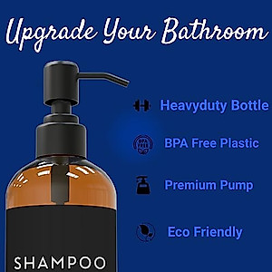 Shampoo & Conditioner Dispenser Bottle Set of 3-16.9 oz, Empty Shampoo Bottle for Bathroom & Shower, Refillable Body Wash Bottle with Pump for Shower Wall, Bathroom Essentials & Gift