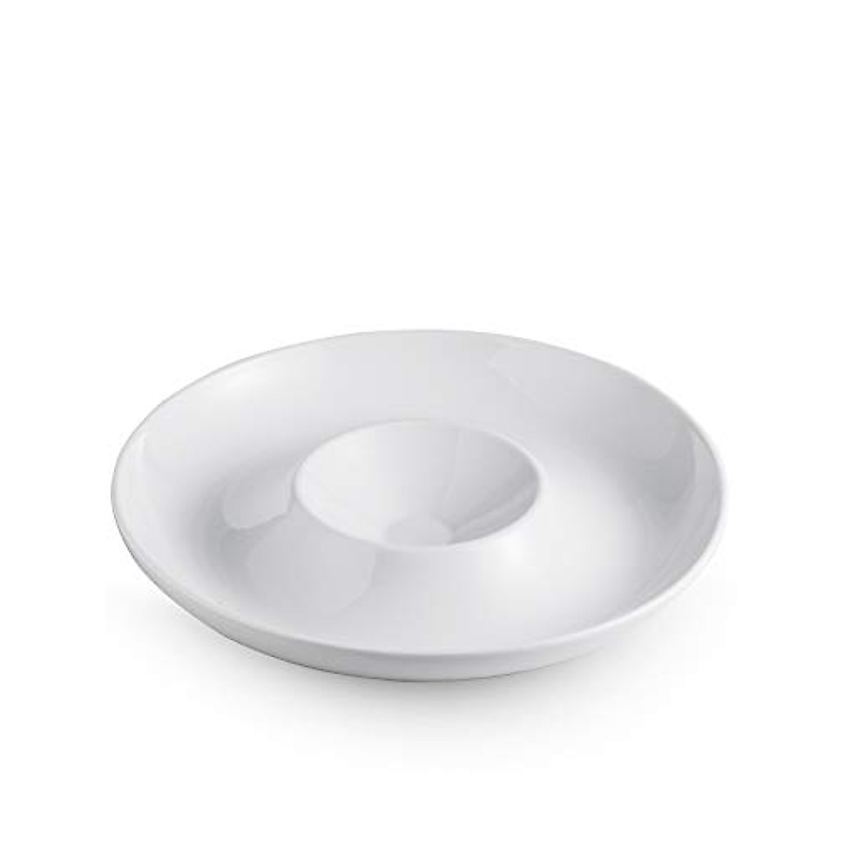 LAUCHUH Porcelain Chip and Dip Serving Set Divided Serving Trays Appetizers and Cheeses Serving Platter Compartment Dish 12-inch set of 1