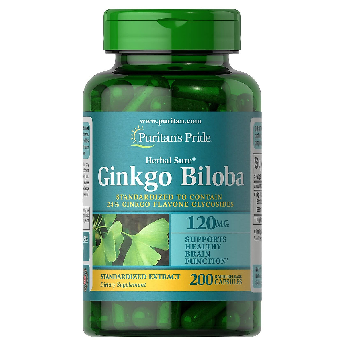 Puritan's Pride Ginkgo Biloba Standardized Extract 120 Mg, 200 Count