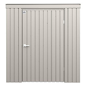 Arrow Shed Elite 6' x 4' Outdoor Lockable Steel Storage Shed Building with Pent Roof, Cool Grey