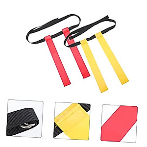Unomor 2pcs Set Football Streamer Flag Football Flags Kids Backyard Game Flag Football Kit Mens Stuff Womens Athletic Sets Kids Soccer Rugby Waist Belt Flags for Flag Soccer Rugby Belt