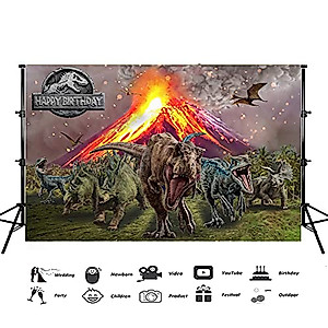Mohoto 7X5ft Kids Jurassic Dinosaur World Backdrops, 3D Dinosaur Volcanic Background for Children Portrait Photo Studio Booth Props