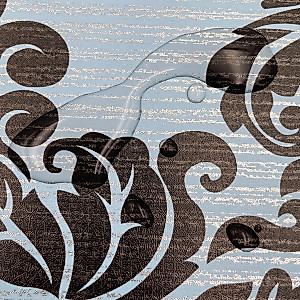 Yifely Black Damask Furniture Paper Self-Adhesive Shelf Liner Night Stand Decor Sticker 17.7 Inch by 9.8 Feet