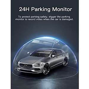 2K Dash Cam Front 1440P, GOODTS Car Camera with 2.45” IPS Screen, Mini Dash Camera for Cars with 150°Wide Angle, Dashcam with G-Sensor, Loop Recording, Parking Monitor, 64GB SD Card, SD Card Reader