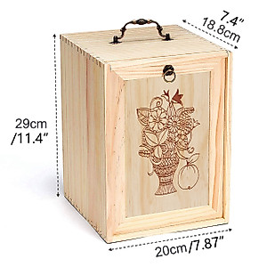 Essential Oil Bottles Storage for 60 Bottles - Holds 5 10 15 20 30 ml Travel Box For Young Living & Doterra bottles - Essential Oil Box Natural Wood(Update Version)