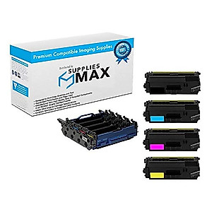 SuppliesMAX Compatible Replacement for Brother HL-L9200/L9300/MFC-L9550/L9950CDWT Drum/High Yield Toner Value Combo Pack (1-Drum Unit/4-Toners) (DR-331CL/TN-339BCMYVB)