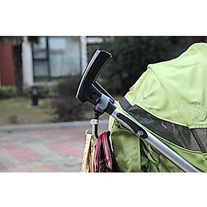 Mom's Best Baby Two Pack - New Durable Stroller Hooks with Secure Black Velcro Strap - 360 & 180 Degree Swivel Double Hook Design - Heavy Duty - 100% Guaranteed