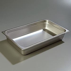 Carlisle FoodService Products Durapan Full-Size Steam Table Pan for Catering, Buffets, Restaurants, Stainless Steel, 4 Inches Deep, Silver, (Pack of 6)