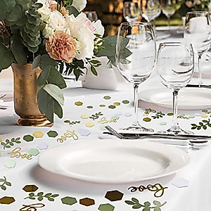 500 Pcs Greenery Wedding Table Confetti, Boho Love Theme Party Sage Green Table Scatter Confetti for Nature Theme Engagement Party Wedding Birthday Shower Party Decorations Supplies