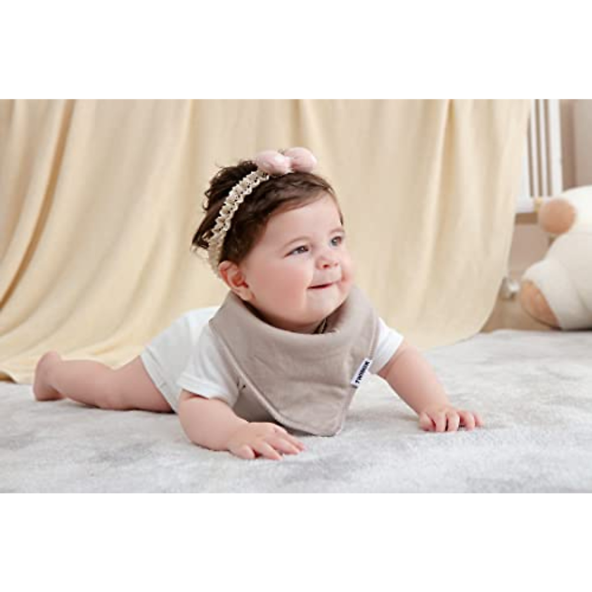 TWINOR 10 Pack Baby Bibs Plain Baby Bandana Drool Bibs for Drooling and Teething, Super Absorbent&Soft Bibs for Baby Boys and Girls