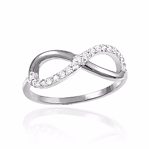 10k White Gold Infinity Ring with CZ (6)