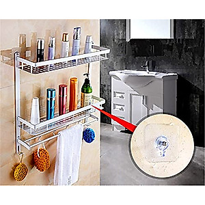 KK5 Adhesive Hanging Nails Wall Hook Hanger - 14mm 20/Pack Non-Trace No-Drilling Transparent Adhesive Ceiling Hooks | Heavy Duty Seamless Nail Free Screws for Kitchen Bathroom Storage Room