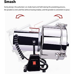 Whole Grain Grinder, Electric Grain Vanilla Grinder, Powder Machine, High Speed Stainless Steel Coffee Grinder, Corn Pepper Powder