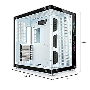 GIM ATX Gaming PC Case, 270° Full View Tempered Glass, 360MM RAD Support, Mid Tower Computer Case with Front Panel RGB Strip, USB 3.0 I/O Port & 2 Magnet Dust Filter, Fans are Not Included (White)