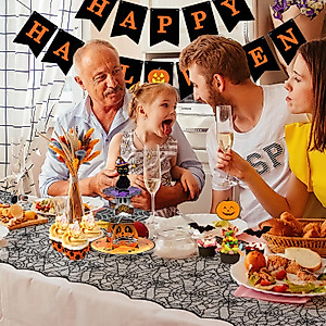 Halloween Table Runner, 18 X 72 Inch Black Lace Spider Web Table Runner, Spider Web Halloween Decorations Halloween Table Decor, Small Table Runner Halloween Table Runners 72 Inches Long Desk Decor