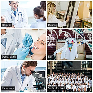 Baokai White Lab Coat, Medical Coat for Men, Unisex Long Sleeve Cotton Doctor's Costume for Adult (S-XXL)