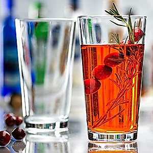 Drinking Glasses - Set of 10 - 16oz. Margarita Glasses Glass Cups - Dishwasher Safe Cocktail glasses - Clear Heavy Base Tall Beer Glasses, Water Glasses, Bar Glass, Wine, Juice, Iced Tea