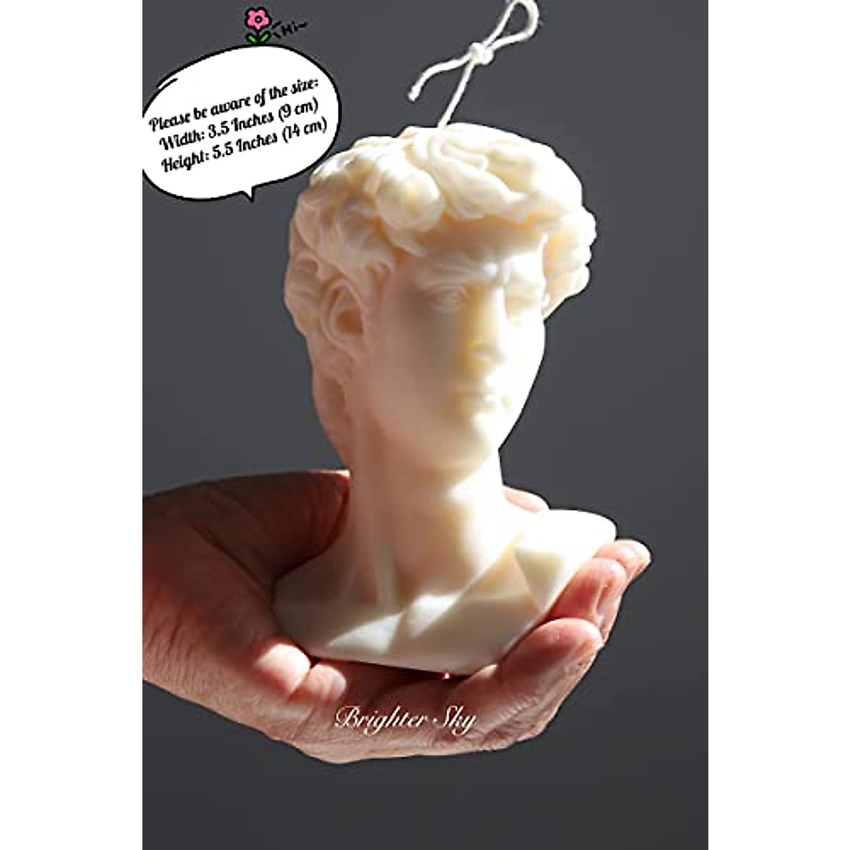 David Sculpture Candle by Brighter Sky|Natural Wax|Candle Decor|Gift for Her|Cute Candle|Candle Ideas|Wax Melts|Pillar Candle|Candle Holder|Candle Gift|Sculpture|Decorative Candle|Home Decor