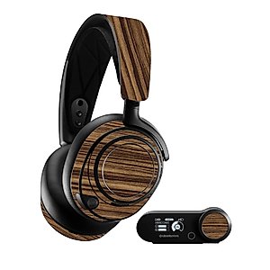 MightySkins Glossy Glitter Skin Compatible with SteelSeries Arctis Nova Pro - Dark Zebra Wood | Protective, Durable High-Gloss Glitter Finish | Easy to Apply and Change Styles | Made in The USA